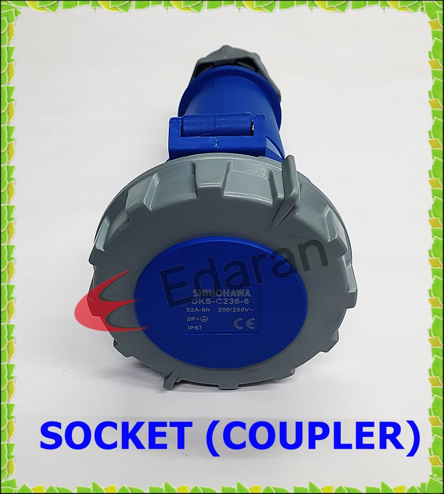 SHINOHAWA 3 PIN 32A SAFETY INDUSTRIAL PLUG / SOCKET (COUPLER) / SOCKET ...