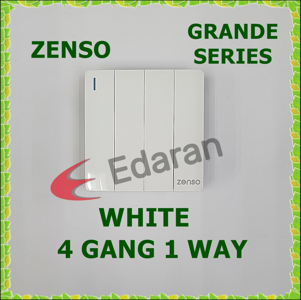 ZENSO G1041 GRANDE 16A 4 GANG 1 WAY SWITCH (GOLD & WHITE) | Lazada