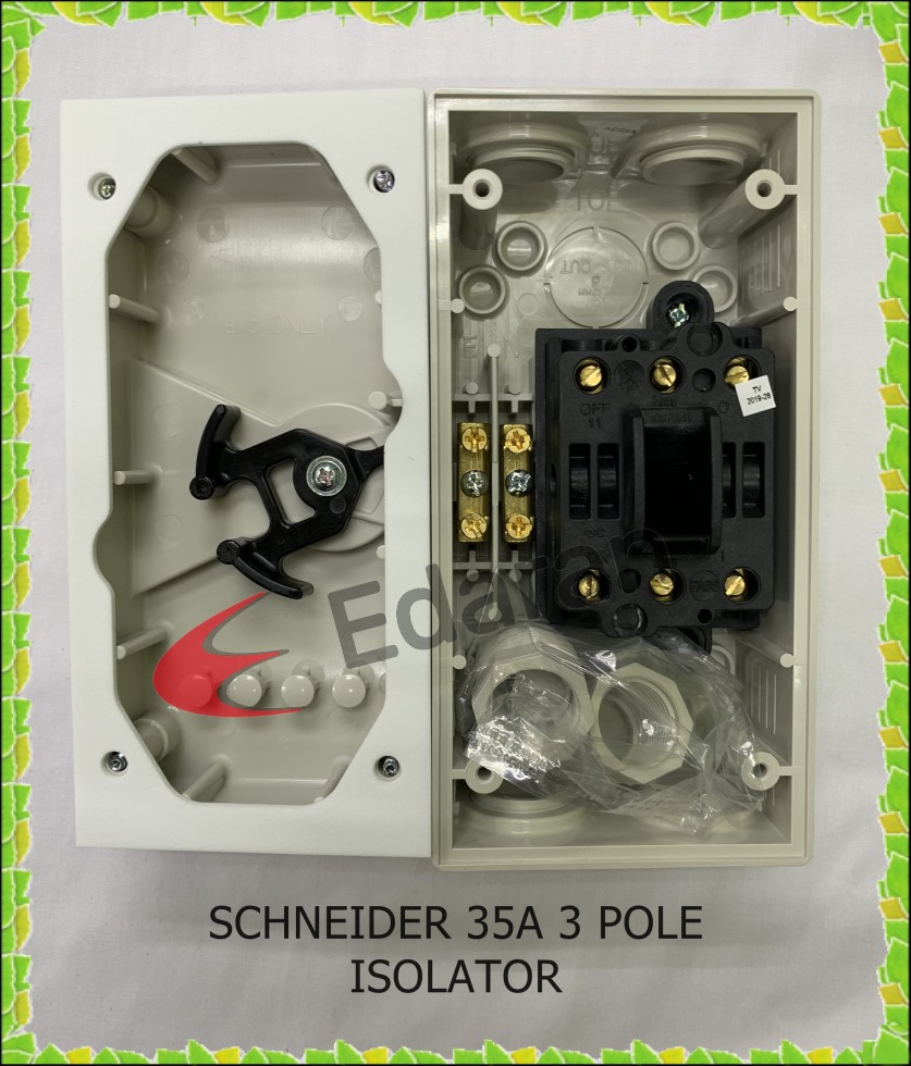 SCHNEIDER WHT35 GY 440V 3P 35A WEATHERPROOF ISOLATOR SWITCH - (IP66) | Lazada