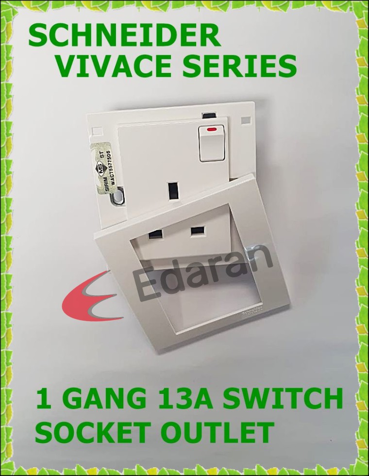 SCHNEIDER VIVACE KB15 13A 250V 1G SWITCH SOCKET OUTLET | Lazada