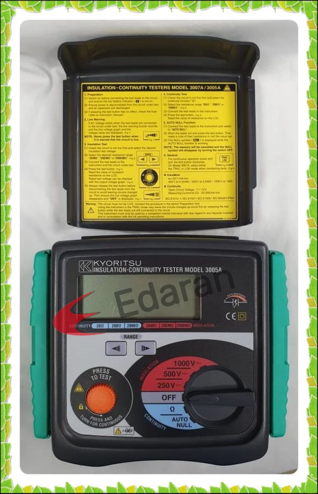 Kyoritsu 3005A 600V-1000V Digital Insulation / Continuity Tester | Lazada