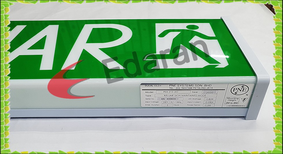 PNE PEX-215 LED Self-Contained Emergency KELUAR SIGN | Lazada