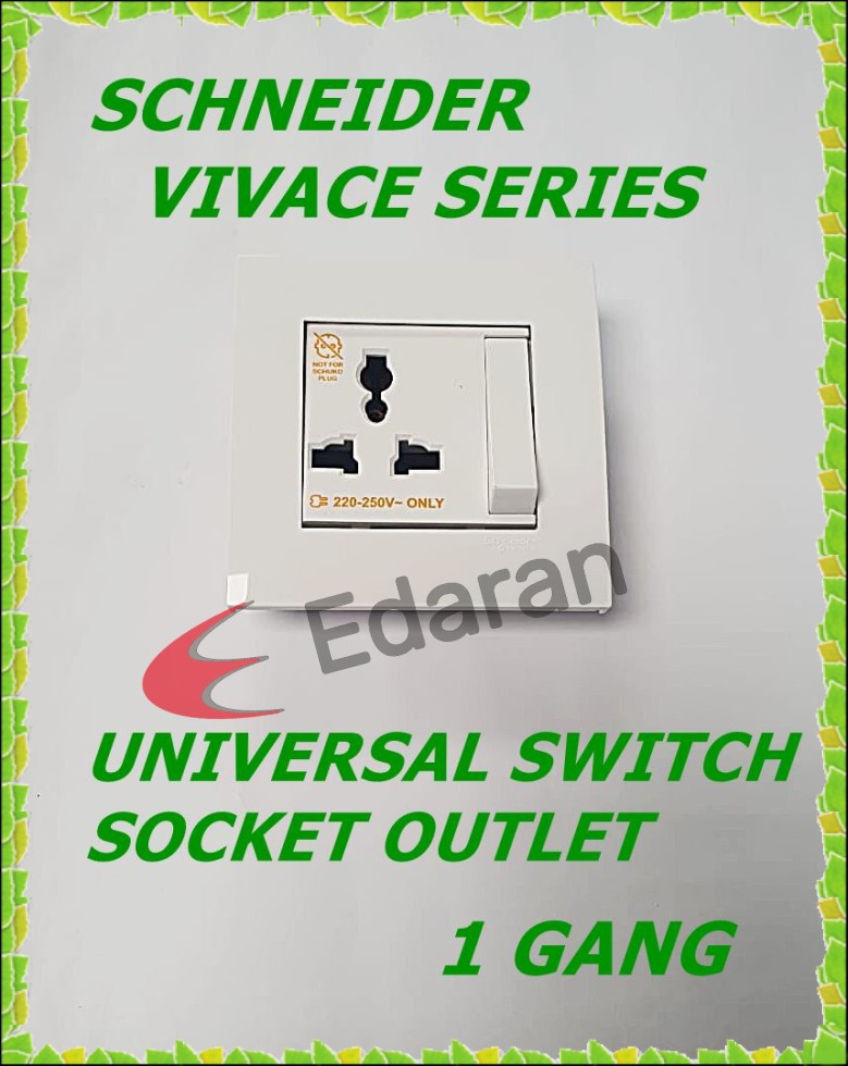 SCHNEIDER VIVACE KB113LS WE UNIVERSAL SOCKET, WHITE | Lazada